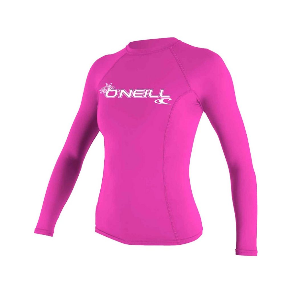 ONeill BASIC 50+ Long Sleeve Womens Pink Rashguard 2021